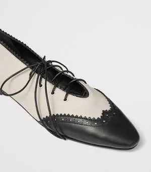 JIMMY CHOO Margot Leather Lace-up Flats
