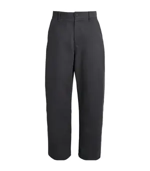 Studio Nicholson Cotton Barrel-leg Trousers - Black