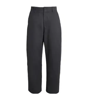 Studio Nicholson Cotton Barrel-leg Trousers - Black