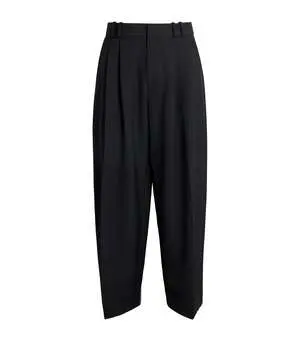 Studio Nicholson Double Pleated Barrel-leg Trousers - Black