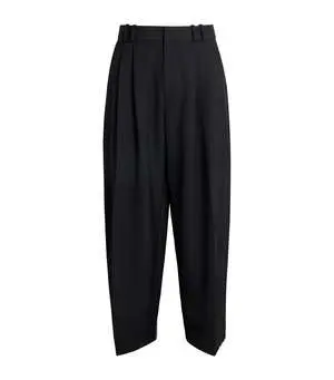 Studio Nicholson Double Pleated Barrel-leg Trousers - Black