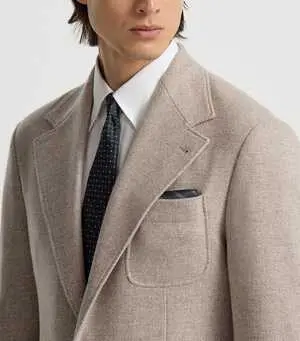 Brunello Cucinelli Silk Stripe Pocket Square