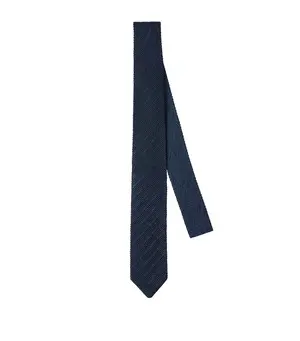 Brunello Cucinelli Silk Knitted Striped Tie - Blue