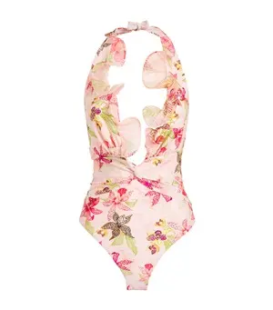 PatBO Ruffled Orchid Bloom Swimsuit - Pink