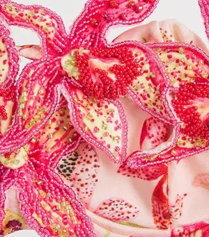 PatBO Beaded Orchid Bloom Bikini Top