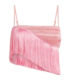 PatBO Fringed Bra Top - Pink