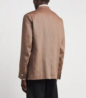 Paul Smith Wool-linen Stand-collar Blazer