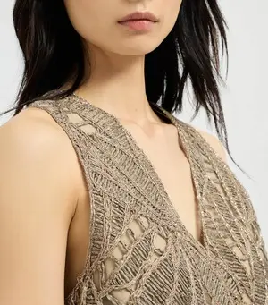 Brunello Cucinelli Embroidered Sleeveless Top