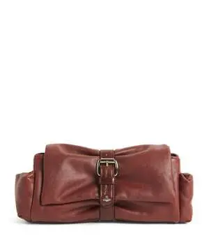 VIVIENNE WESTWOOD Leather Hazel Treasure Clutch Bag - Brown