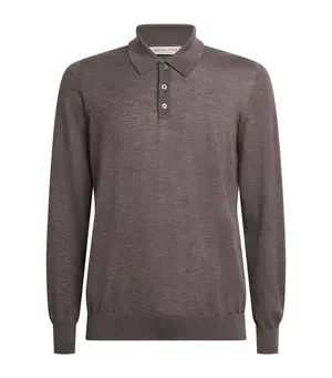 Johnstons Of Elgin Superfine Cashmere Polo Shirt - Beige