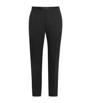 Pal Zileri Wool Satin-trim Trousers - Black