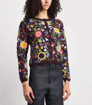 Etro Wool Floral Embroidered Cardigan