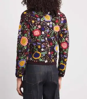 Etro Wool Floral Embroidered Cardigan