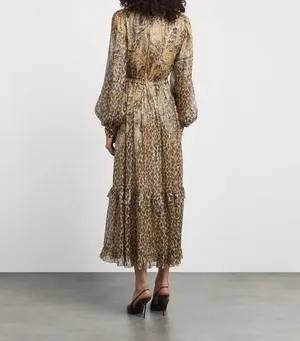Etro Silk-blend Leopard Midi Dress