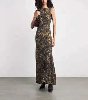 Etro Ribbed Paisley Maxi Dress