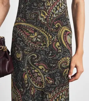 Etro Ribbed Paisley Maxi Dress