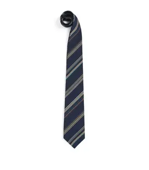 Paul Smith Signature Stripe Tie - Blue