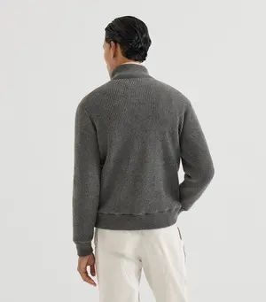 Brunello Cucinelli Cotton-suede Hybrid Bomber Jacket