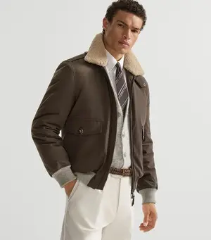 Brunello Cucinelli Waxed Techno-cotton Bomber Jacket