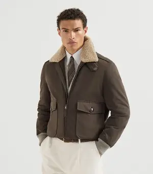 Brunello Cucinelli Waxed Techno-cotton Bomber Jacket