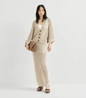 Brunello Cucinelli Embellished Knit Maxi Skirt