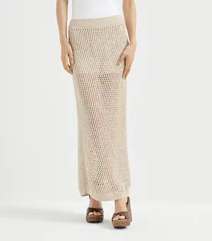 Brunello Cucinelli Embellished Knit Maxi Skirt