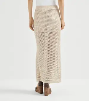 Brunello Cucinelli Embellished Knit Maxi Skirt