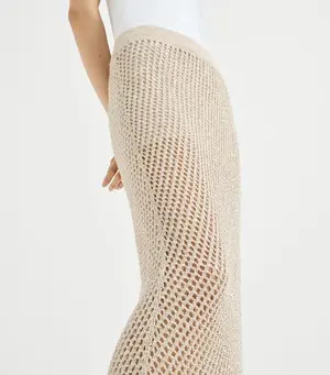 Brunello Cucinelli Embellished Knit Maxi Skirt