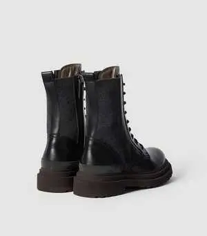 Brunello Cucinelli Leather Monili Ankle Boots