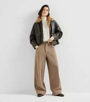 Brunello Cucinelli Virgin Wool-blend Monili Trousers