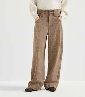 Brunello Cucinelli Virgin Wool-blend Monili Trousers