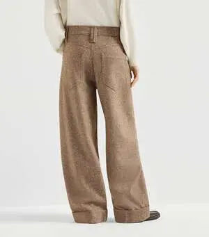 Brunello Cucinelli Virgin Wool-blend Monili Trousers