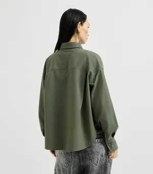Brunello Cucinelli Virgin Wool-blend Monili-tab Shirt
