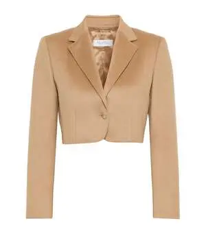 Max Mara Camelwool Cropped Blazer - Beige