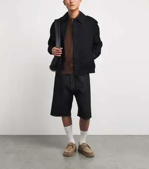 7 For All Mankind Wool-cashmere Long-sleeve Polo Shirt