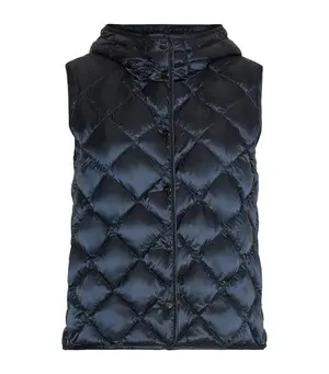 Max Mara Down Padded Quilted Gilet - Navy