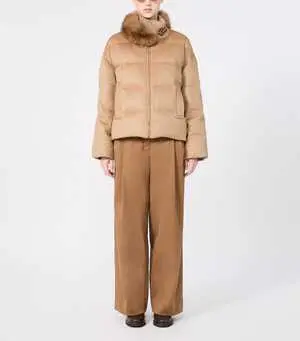 Max Mara Camel Wool Down-filled Jacket