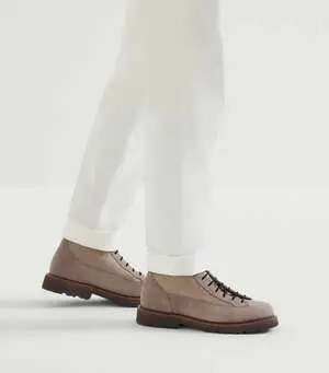 Brunello Cucinelli Suede And Technical Fabric Lace-up Ankle Boots - Grey