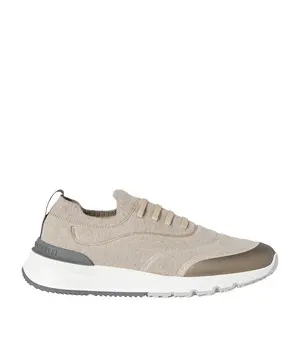 Brunello Cucinelli Technical Cotton Sneakers - Beige