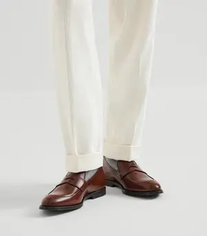 Brunello Cucinelli Leather Penny Loafers