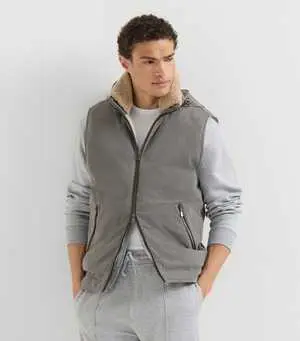 Brunello Cucinelli Waxed Techno Down-filled Gilet