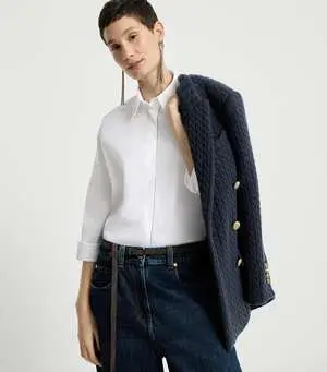 Brunello Cucinelli Stretch-cotton Poplin Monili Shirt