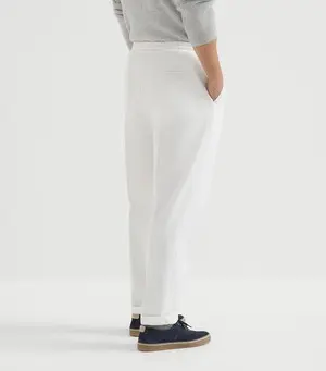Brunello Cucinelli Cotton Gabardine Drawstring Trousers