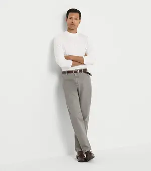 Brunello Cucinelli Peached Cotton Gabardine Trousers