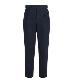 Brunello Cucinelli Cotton Chevron Double-pleated Trousers - Blue