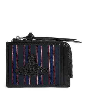 VIVIENNE WESTWOOD Stripe Zip Card Holder - Blue