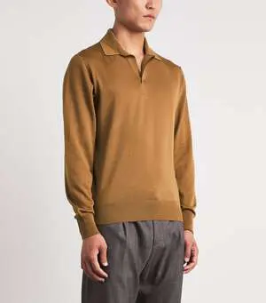 Sease Virgin Wool Polo Shirt - Brown