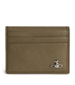 VIVIENNE WESTWOOD Saffiano-effect Card Holder - Brown