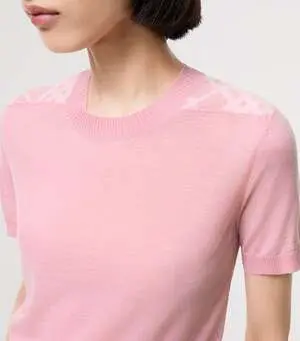 Burberry Wool-silk Check Panel T-shirt