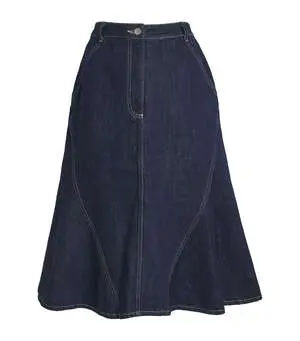 Safiyaa Luisella Denim Midi Skirt - Black